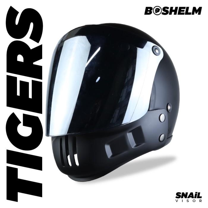 Jual Helm Cakil Modular Tigers Snail Visor Flat/Cembung Helm Full Face ...