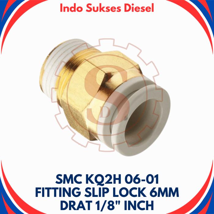 Jual KQ2H 06-01 SMC Fitting Lurus Male Slip Lock Selang 6mm X Drat 1/8 ...