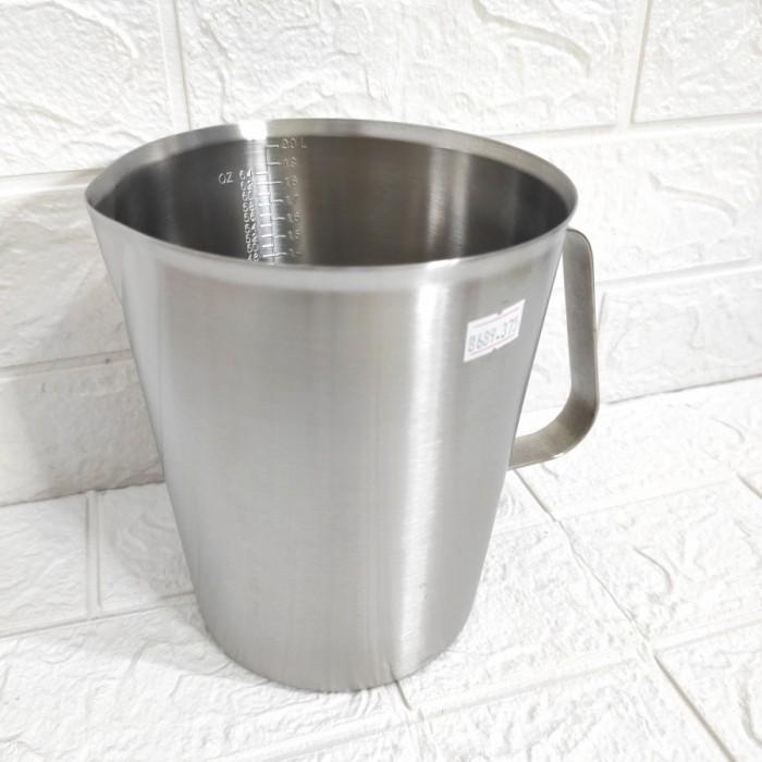 Jual Gelas Ukur 1Liter Stainless measuring Cup Jug Mug Literan Gelas ...