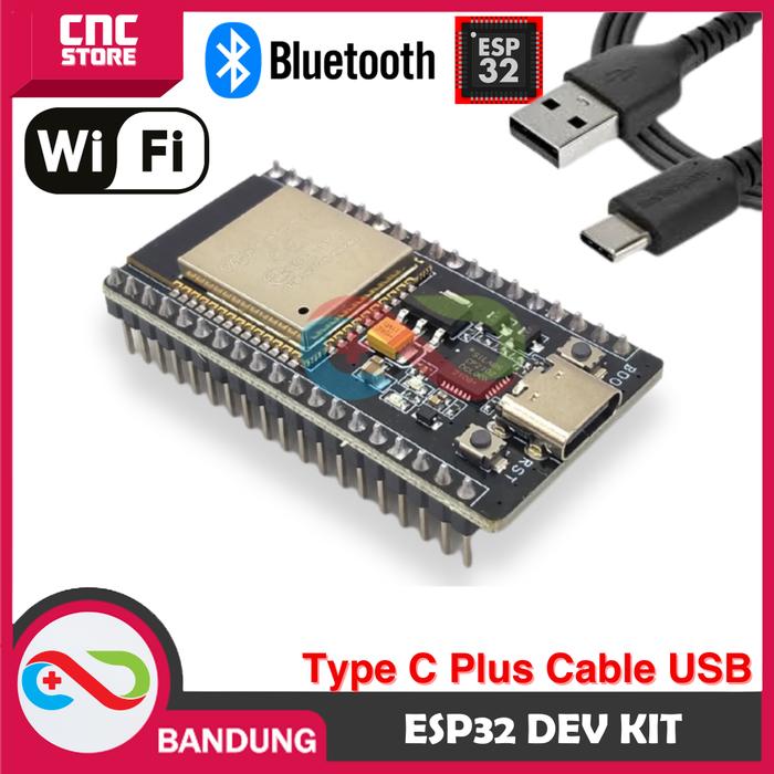 Promo ESP32-S DOIT WIFI BLUETOOTH IOT DUAL CORE TYPE-C 38P PLUS KABEL ...