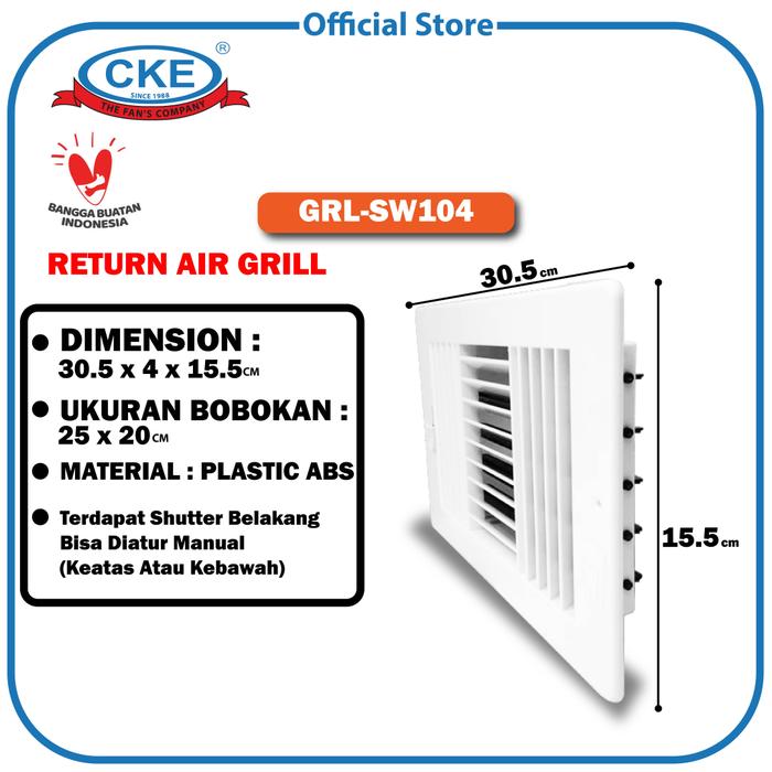 Jual RAG return air grille Ukuran 10 X 25 Grill Dinding - Jakarta Barat ...