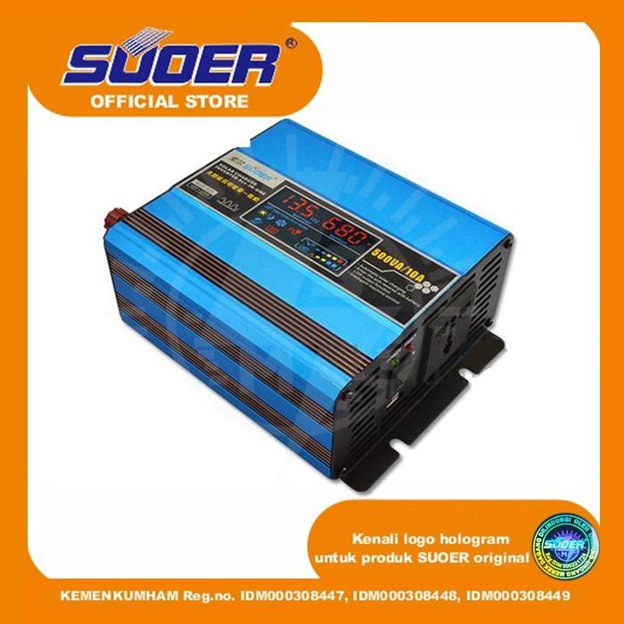 Jual power inverter 500 watt 12 volt controller charger 10 ampere sus ...