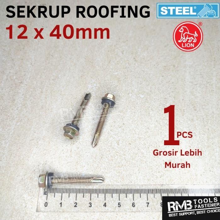 Jual #12x40 BAUT SEKRUP ATAP SKRUP ROOFING HALUS SDS RUPING LION STEEL ...
