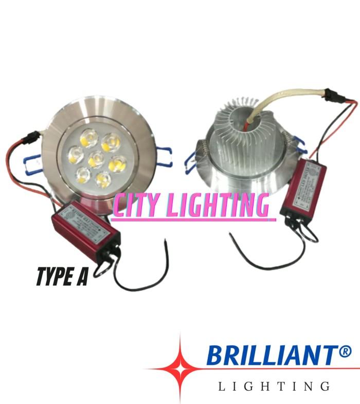 Jual DOWNLIGHT LED BULAT 7 WATT 7 MATA - BRILLIANT - KUNING (3000k ...