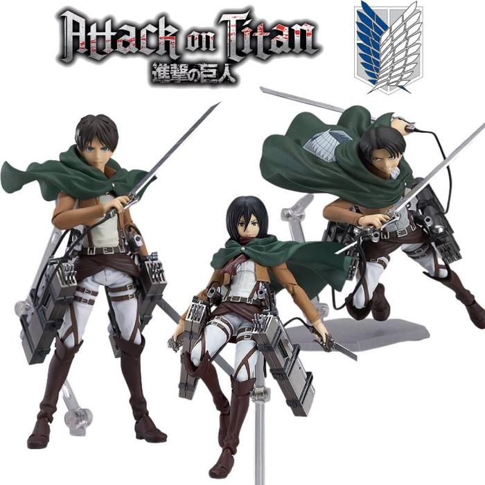 Jual Cantik Attack On Titan Figma Levi Ackerman Eren Mikasa Joint Model Tan - Kota Bekasi ...