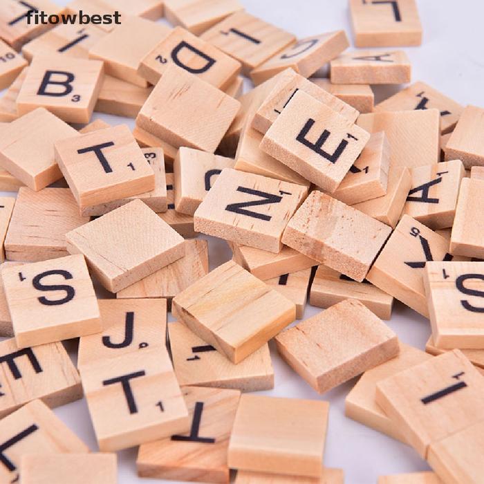 Jual Ftid 100pcs Alphabet Scrabble Tiles Huruf & Angka Hitam Puzzle ...