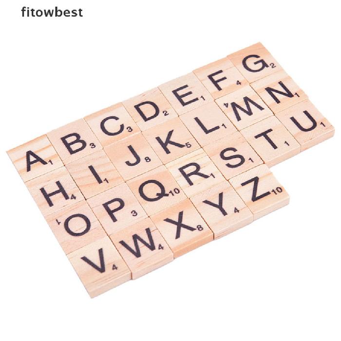 Jual Ftid 100pcs Alphabet Scrabble Tiles Huruf & Angka Hitam Puzzle ...