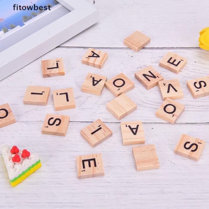 Jual Ftid 100pcs Alphabet Scrabble Tiles Huruf & Angka Hitam Puzzle ...