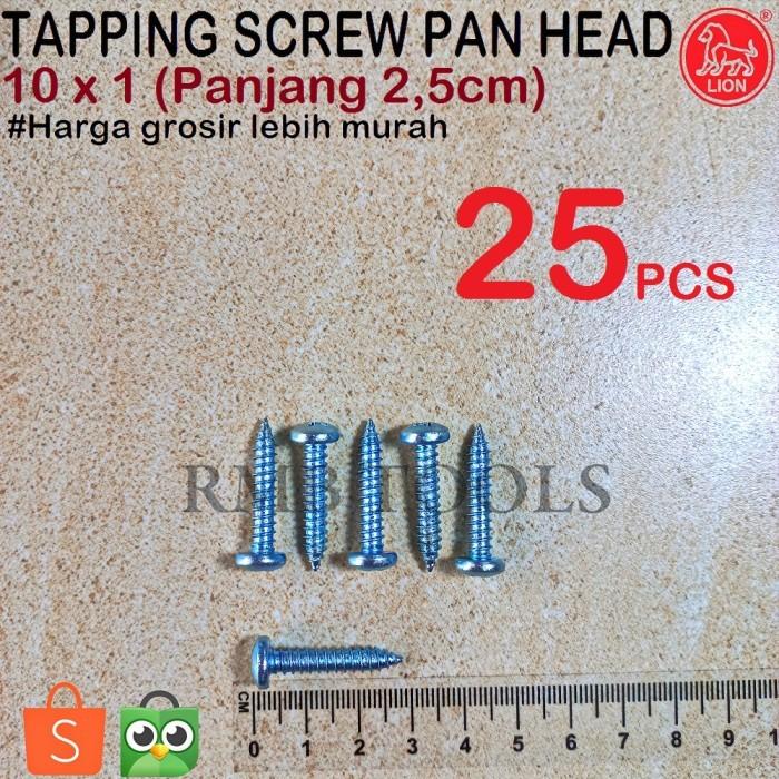 Jual Sekrup Skrup Tapping PH 10x1 2.5cm Pentol Kayu Tembok Alumunium ...