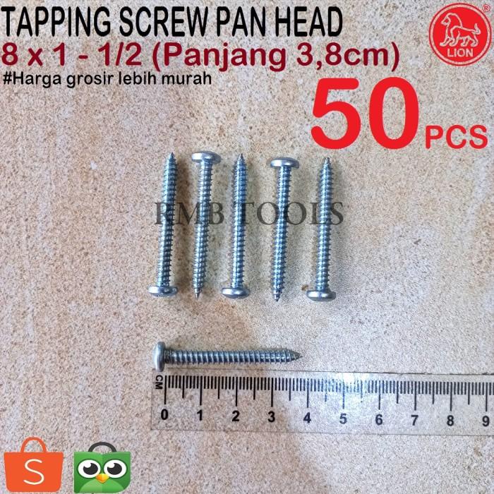 Jual Sekrup Skrup Tapping PH 8x1-1/2 3.8cm Pentol Kayu Tembok Alumunium ...