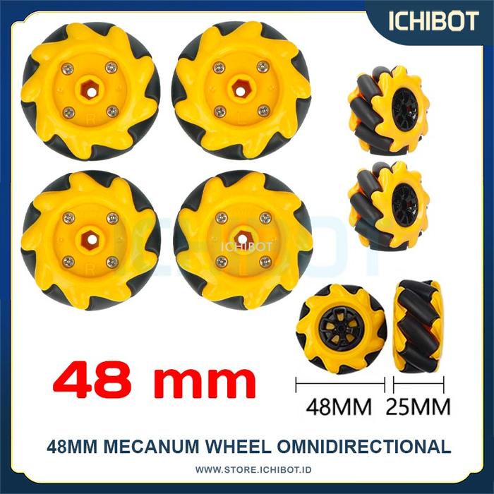 Jual 48mm 48 mm Mecanum Wheel Omnidirectional Roda TT Hub Coupling ...