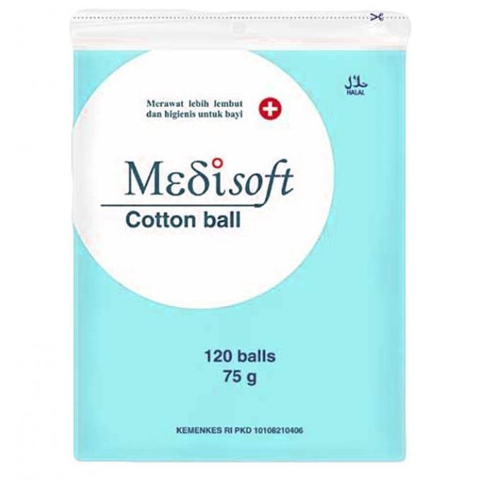 Jual KAPAS MEDISOFT COTTON BALL 120 BALLS 75 120 gr BOLA BIRU HIJAU ...