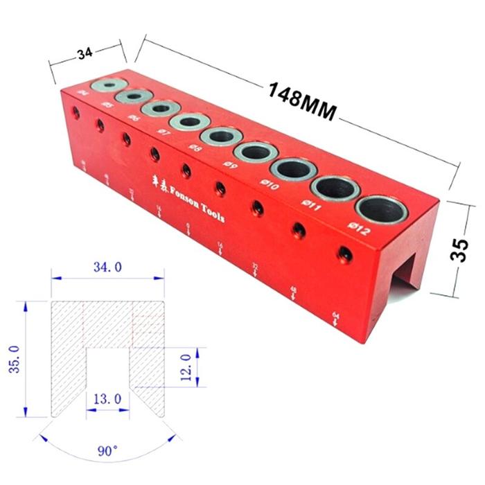 Jual Fonson Tools Self Centering Doweling Jig 4-12mm Step Drill Guide ...