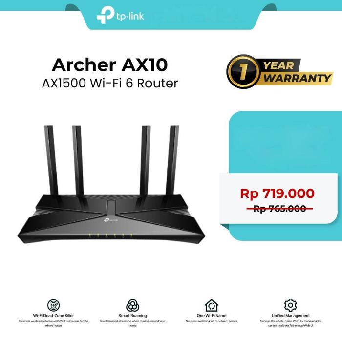 Jual TP-LINK ARCHER AX10 AX1500 WIRELESS DUAL-BAND GIGABIT Wi-Fi 6 ROUTER - Kota Semarang ...