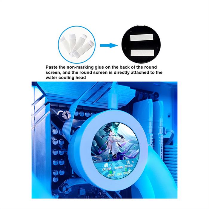 Jual 2.1 Inch Round Screen Ips Dynamic Display Temperature Aida64 ...