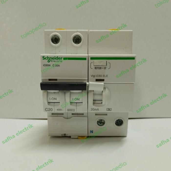 Jual MCB schneider iC65N 2P 20A + VIGI iC65 ELE Best - Kota Surabaya ...