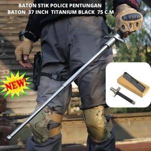 Jual BATON STIK POLICE SWORD TITANIUM HITAM TONGKAT PENTUNGAN SECURITY ...