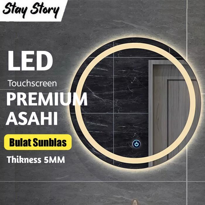 Jual Cermin Bulat Led Touch Screen Kamar Mandi 5Mm Sunblast Mirror ...