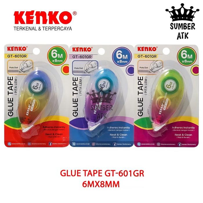 Jual Glue Tape Lem Dua Sisi Doubel Sided Tape Roll KENKO GT-601GR 6M x ...