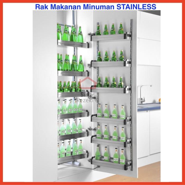 Jual Rak Tarik Makanan STAINLESS Lemari Dapur Minuman Tempat Botol ...