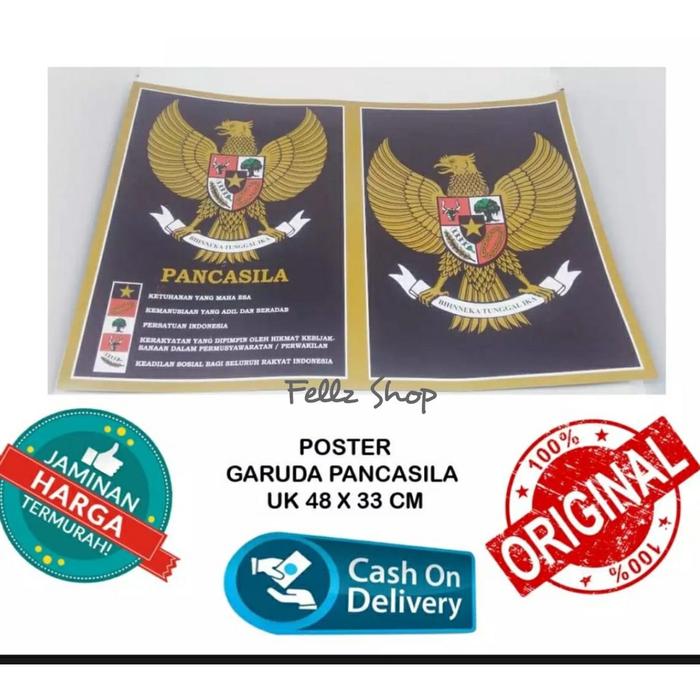 Jual 12 Lembar Hiasan Dinding/ Poster Gambar GARUDA PANCASILA ukuran ...
