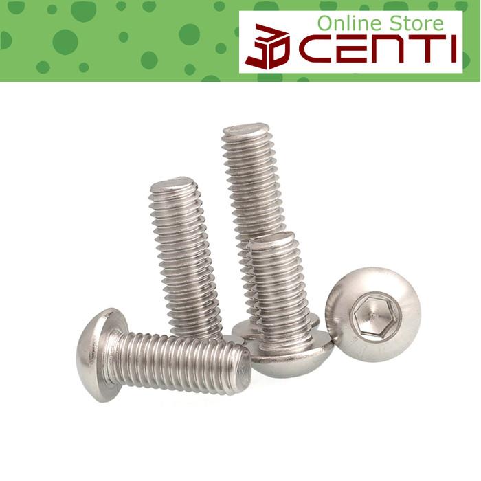 Jual Baut Kancing 4mm M4 5mm 8mm 10mm 14mm 20mm SS304 Round Head L Socket - Jakarta Barat - Toko ...
