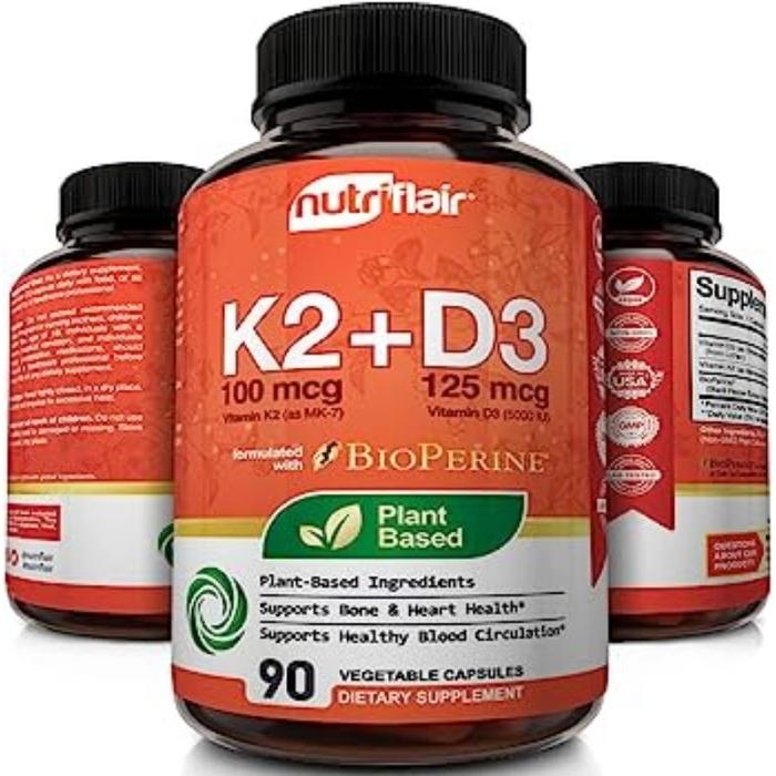 Jual Nutriflair Vitamin K2 With D3 5000 IU With Bioperine 90 Capsules ...