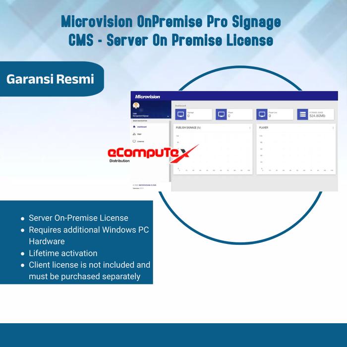 Jual Microvision CMS OnPremise Pro Signage CMS - Server On Premise License - Jakarta Barat ...