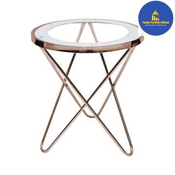 Jual Meja Kecil Bulat Minimalis Kaca Tempered Glass 5mm Diameter 45cm ...