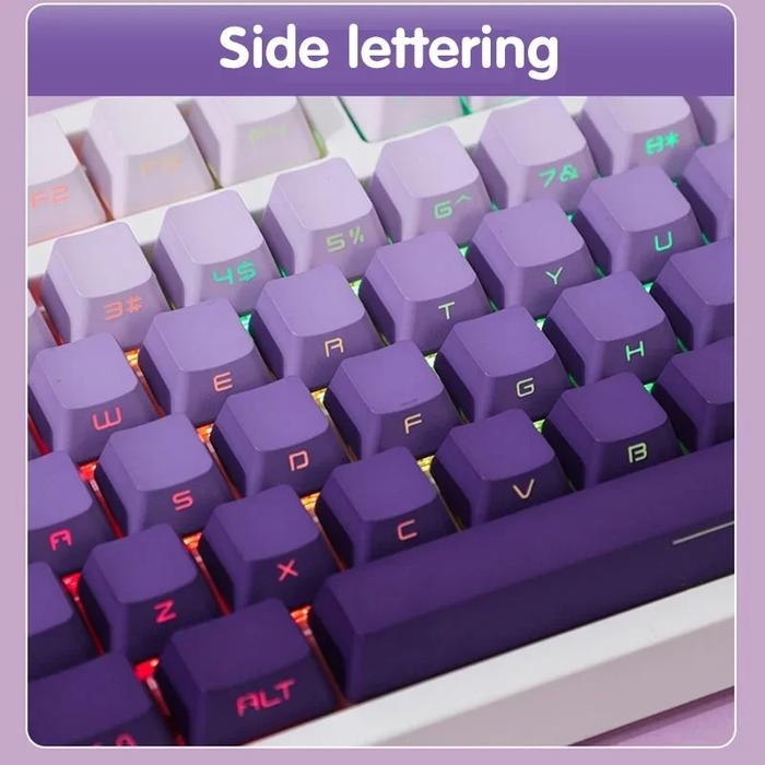 Jual Lilac Pbt Keycaps Font Transmits Light Oem Profile White And ...