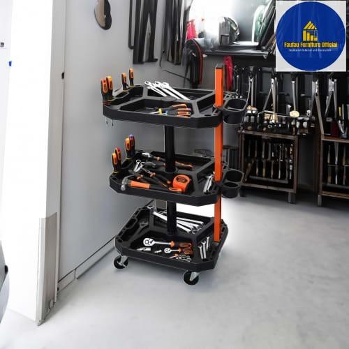 Jual Rak Troli Service Bengkel/Perlengkapan Perkakas 3 Tingkat - Hitam ...