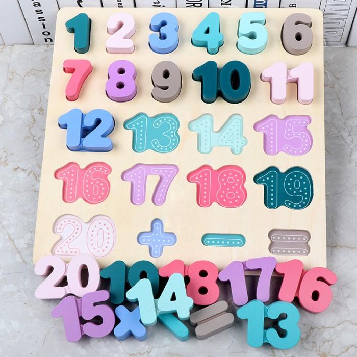 Jual WOODEN PASTEL CHUNKY PUZZLE | puzzle kayu papan angka alphabet ...