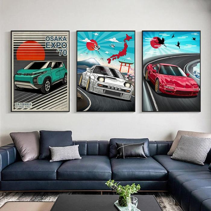 Jual Vintage Car Poster and Prints Cars JDM Mazda RX7 Turbo II Poster ...