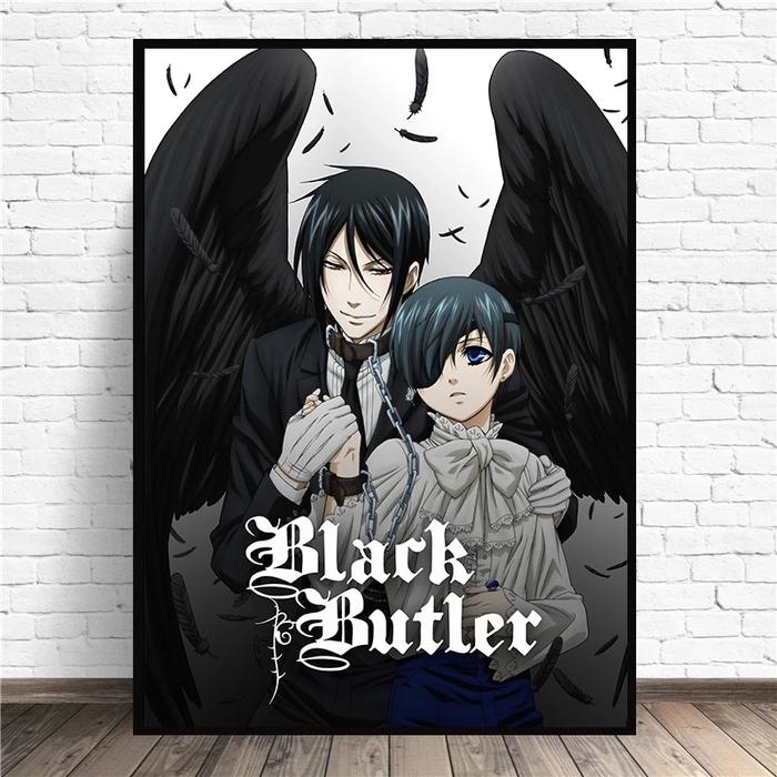 Jual Japanese Anime Black Butler Poster Sebastian Michaelis Canvas ...