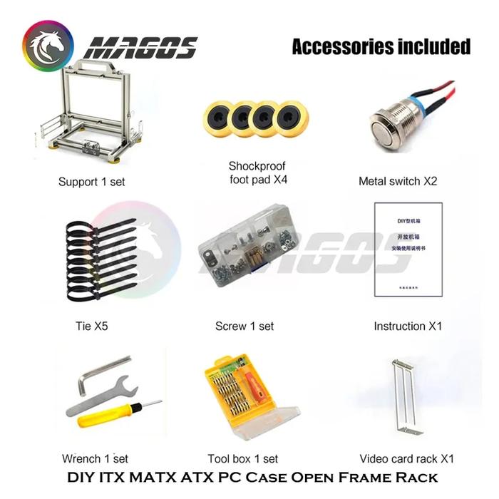 Jual DIY Gamers Cabinet MOD ITX MATX PC Case Open Frame Aluminum ...