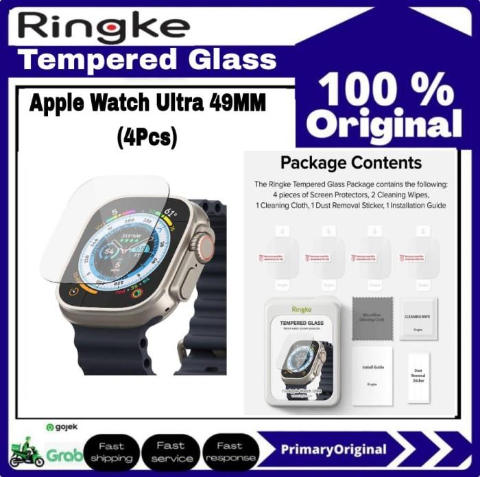 Jual Anti Gores Apple Watch Ultra 49MM Ringke Tempered Glass Pack 4pcs ...