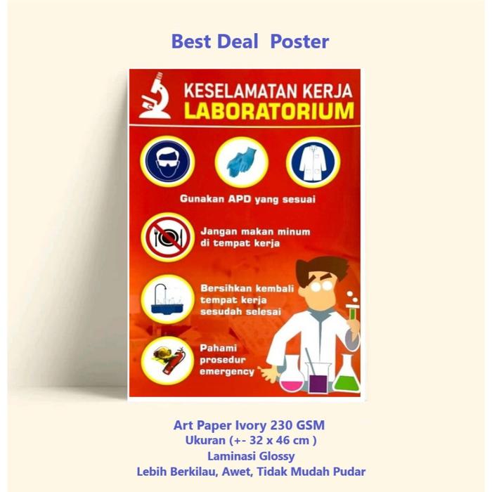 Jual Poster Keselamatan Kerja Laboratorium | Poster Peraturan ...