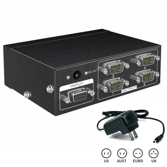 Jual Rs232 Splitter Bidirectional 4 Port Serial Splitter Db9 Sharing ...