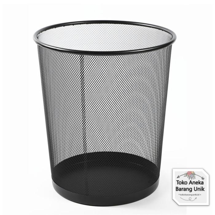 Jual Tempat Sampah Jaring Besi Kantor Sekolah Tong Bulat Metal Trash ...
