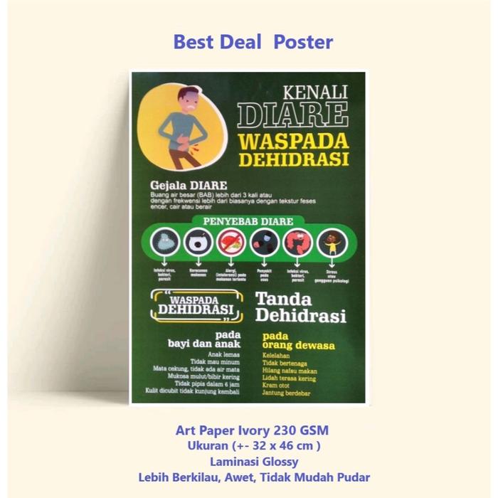Jual Poster Kesehatan | Poster Kenali Gejala Diare - Kota Surabaya ...