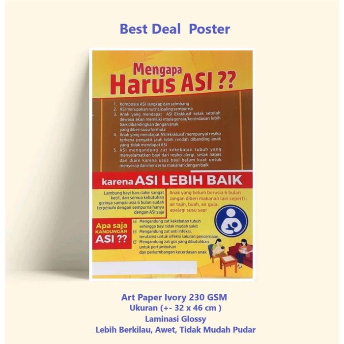 Jual Poster ASI | Poster Mengapa Harus ASI | Poster Manfaat ASI ...