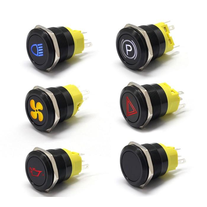 Jual . 22Mm Metal Push Button Switch Dashboard Custom Symbol For ...