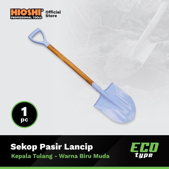 Promo Sekop Pasir / Lancip / Bulat / Gagang Kayu (Tulang - Biru muda ...