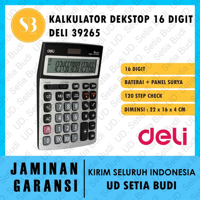 Jual Kalkulator Dekstop Deli 39265/ Deli E39265 - Kota Surabaya - U.D. Setia Budi | Tokopedia