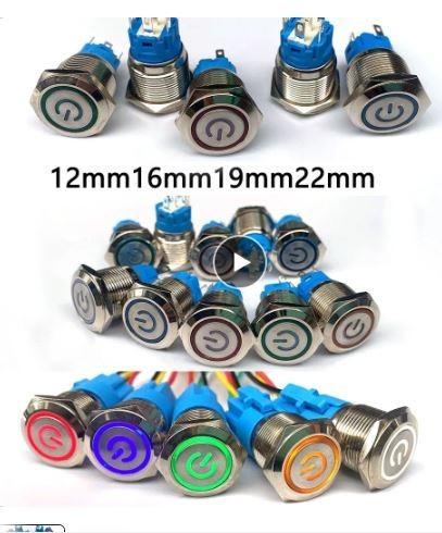 Jual Self-Locking Metal Switch On Off 12mm 16mm 19mm 22mm LED - 22MM ...