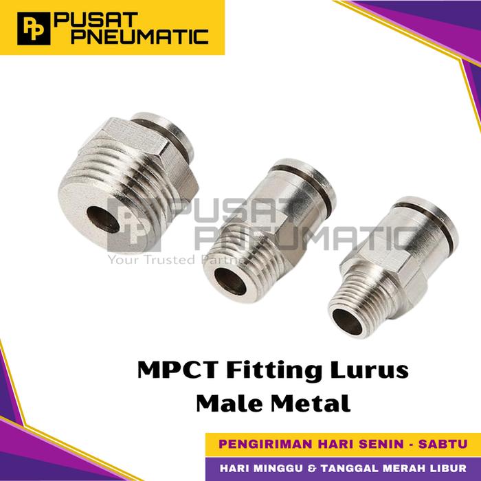 Jual MPCT 08-02 Fitting Lurus Male Metal Slip Lock Selang 8mm Drat 1/4 ...