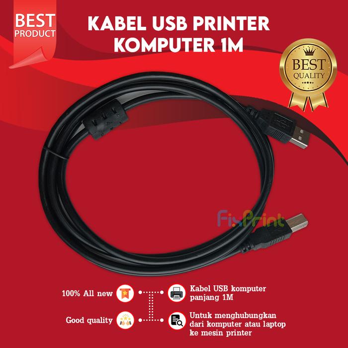 Jual Kabel USB Data 1.4M Komputer Universal Printer Model Male A to B ...