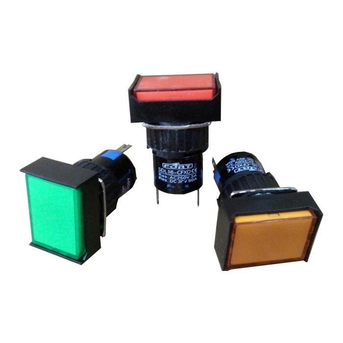 Jual Pilot Lamp with LED 220VAC / 24VD 16mm Fort SDL16-CFXD Persegi ...