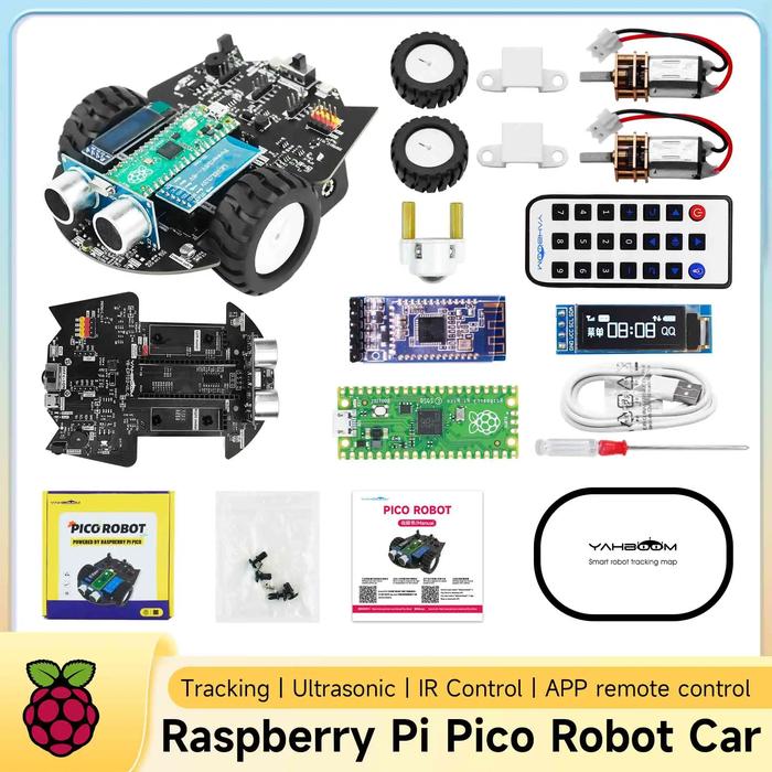Jual Raspberry Pi Pico Robot Car DIY Robotic Electronic Kit Education ...
