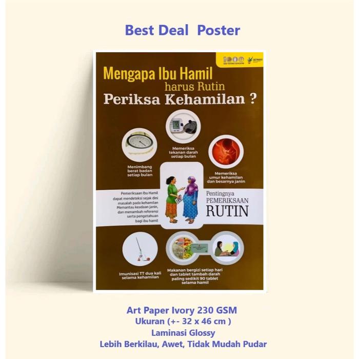 Jual Poster Ibu Hamil | Poster Kebidanan | Poster Pemeriksaan kehamilan ...